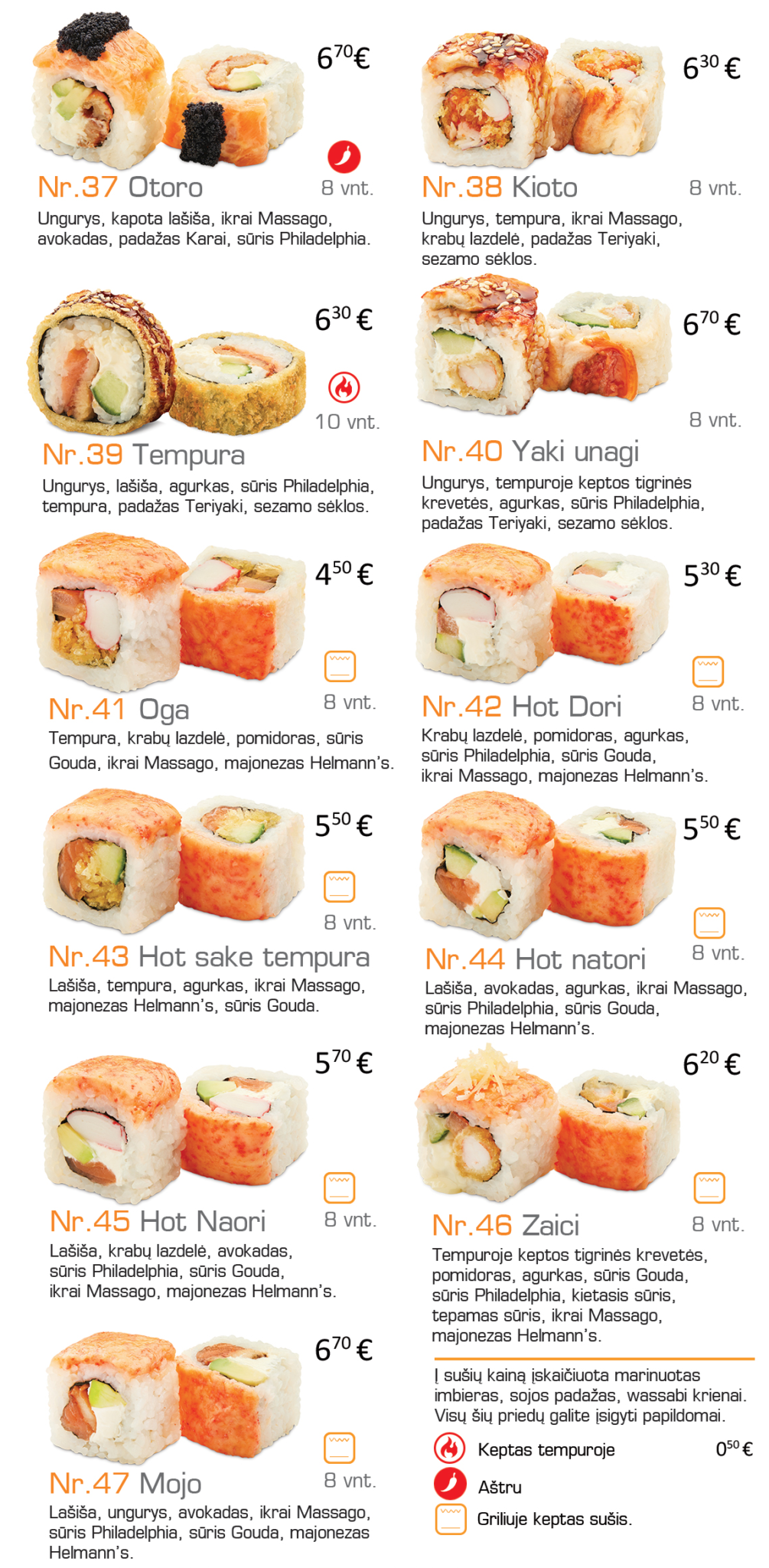 Sushi Miestas - Meniu