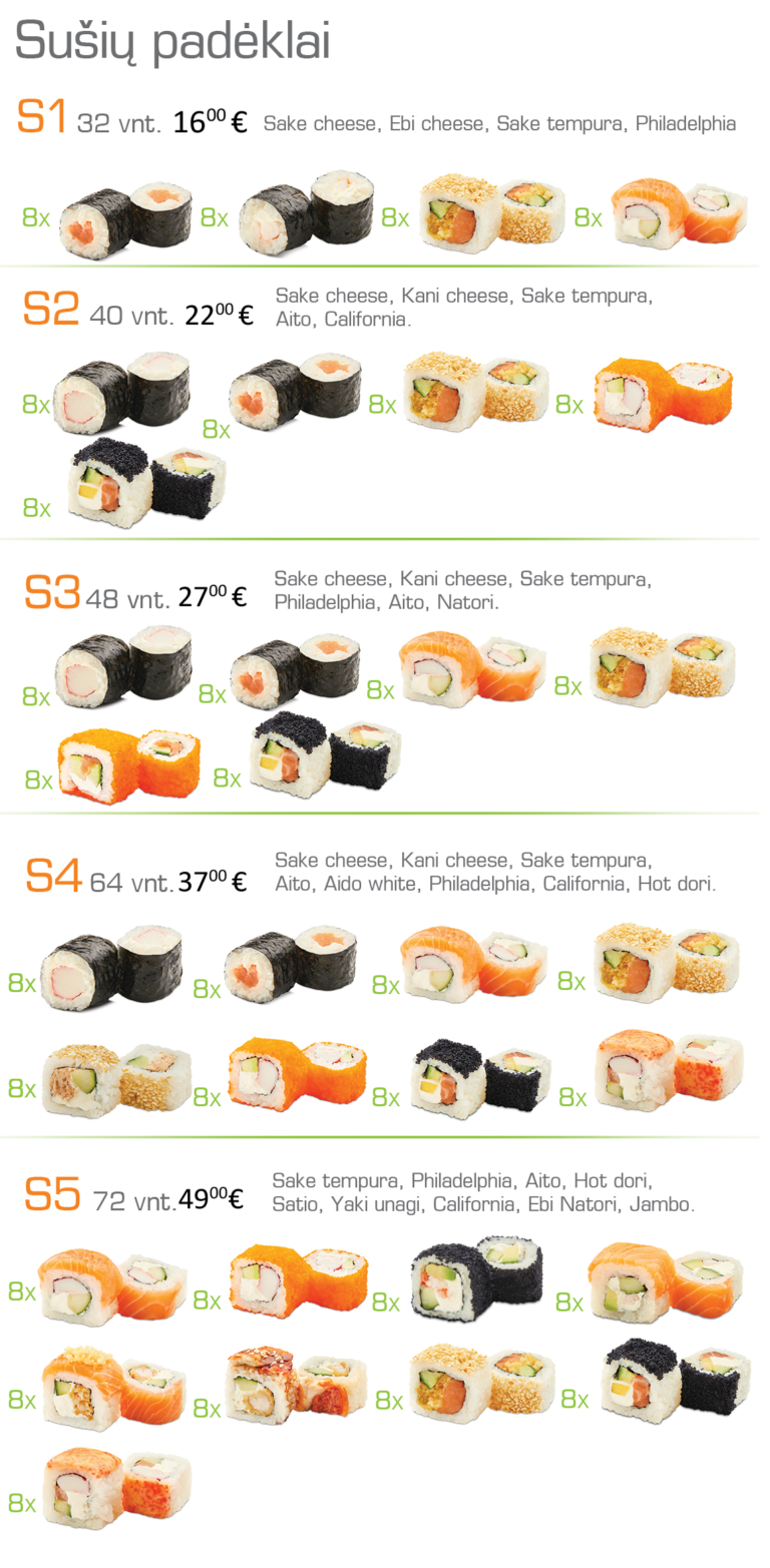 Sushi Miestas - Meniu